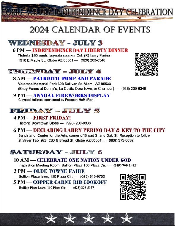 Four Days of Independence Day Events in Globe & Miami – KRDE The Ride 94.1